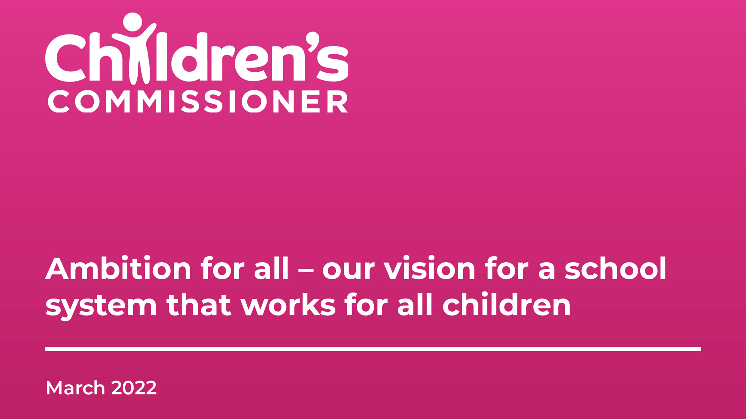 Ambition for all – our vision for a school system that works for all ...